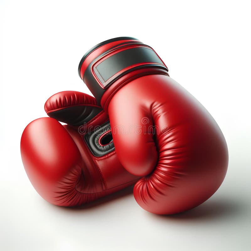 Pair of Red Boxing Gloves Isolated on White Stock Illustration ...