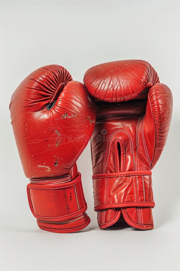 A Pair of Red Boxing Gloves Sit Side by Side, Ready for Use Stock Photo ...