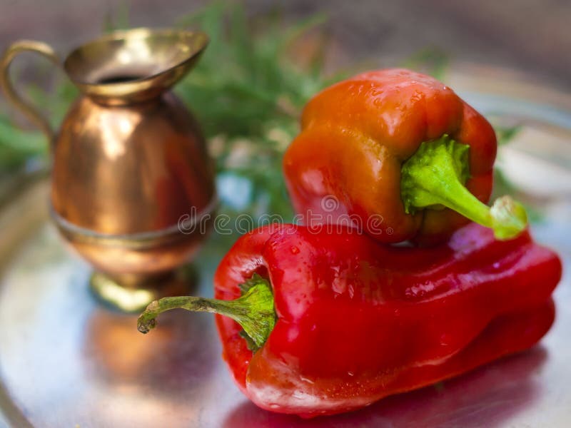 Capsicum Annuum Red Bell Peppers Stock Photo - Image of peppers ...