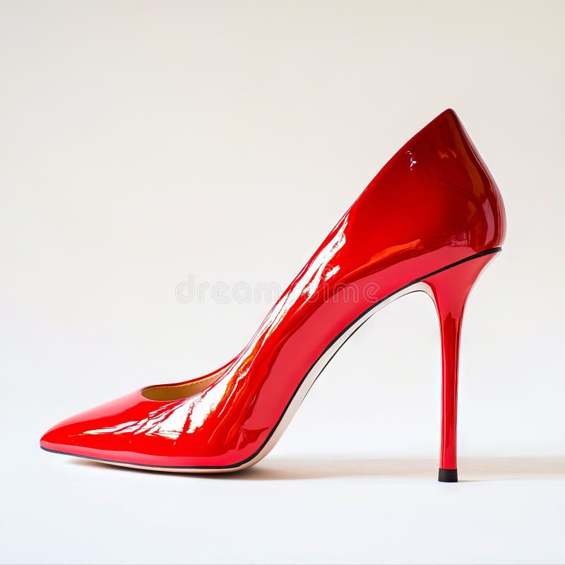 A Pair of Red High Heels on a White Background Stock Photo - Image of ...