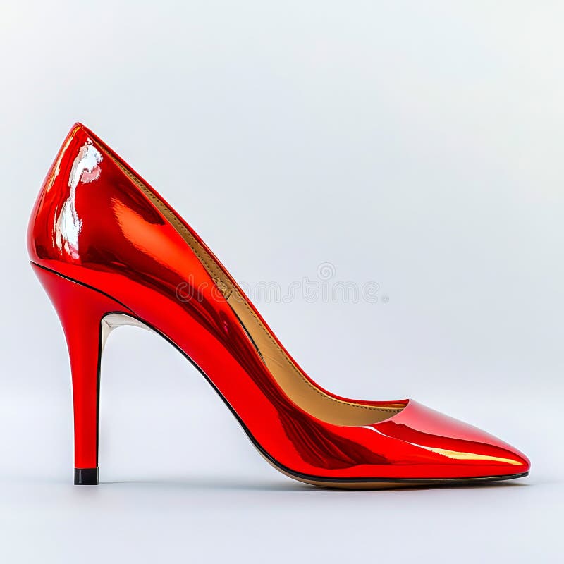 A Pair of Red High Heels on a White Background Stock Image - Image of ...
