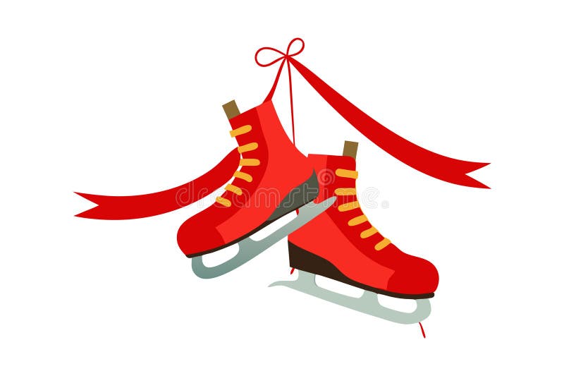 Pair of red ice skates stock vector. Illustration of skates - 326044699