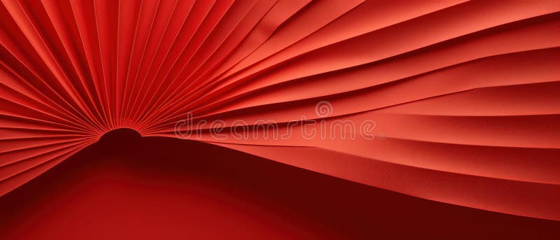A Pair of Red Paper Fans on a Red Background, Panoramic Scale Stock ...