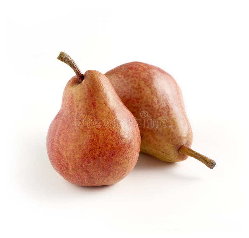 Pair of Red Pears on White Background Stock Photo - Image of nature ...