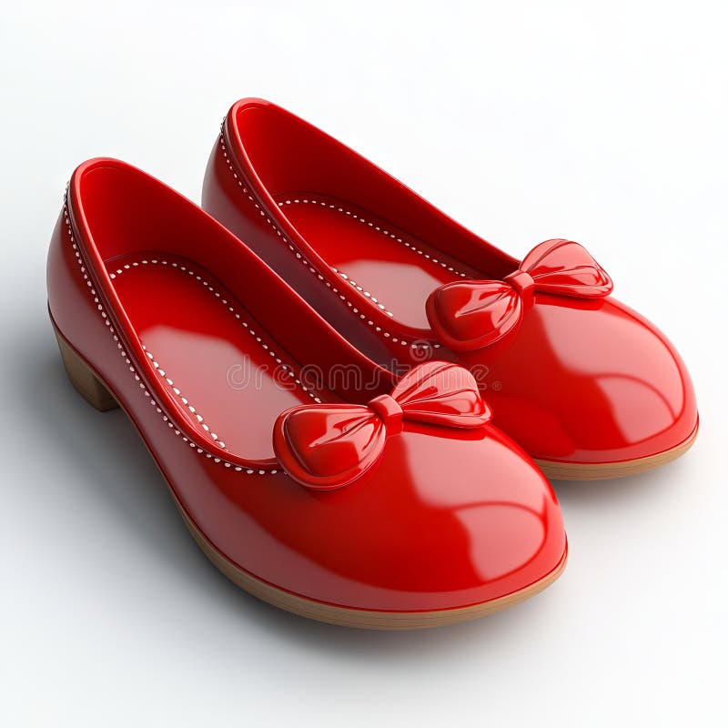 A Pair of Red Shoes with a Bow on Them Stock Image - Image of shoe ...