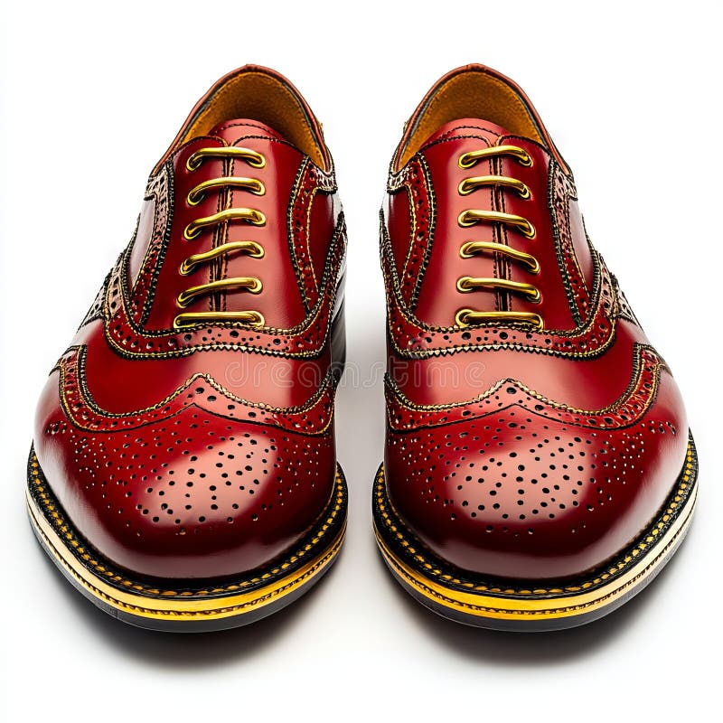 A Pair of Red Shoes on a White Background Stock Image - Image of sole ...