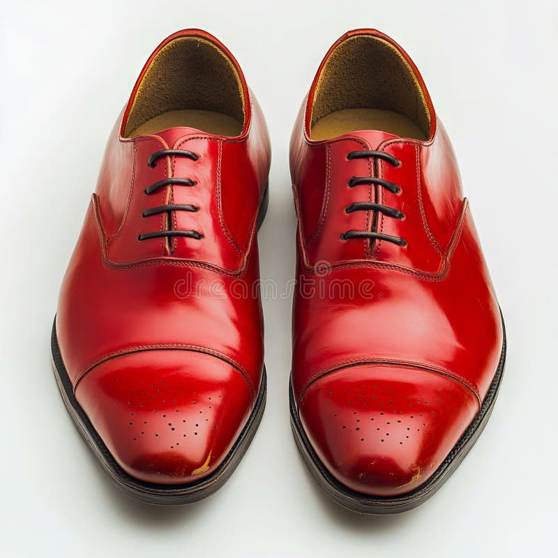 A Pair of Red Shoes on a White Surface Stock Image - Image of rubber ...