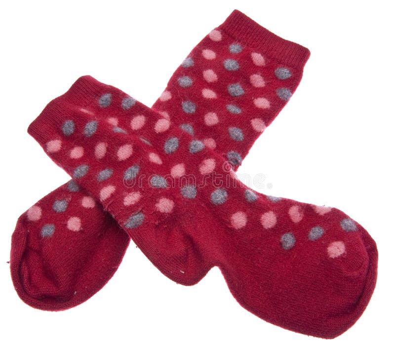Pair of Red Socks stock image. Image of white, polka - 13625961