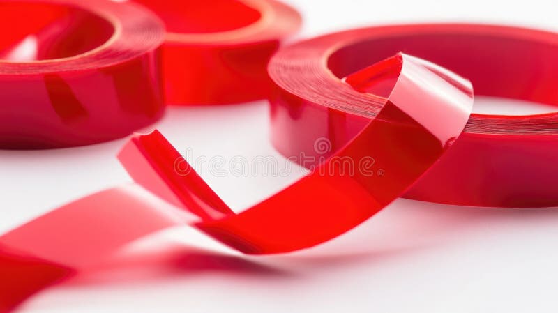 A Pair of Red Tape Sitting on a Table, Often Used for Wrapping or ...