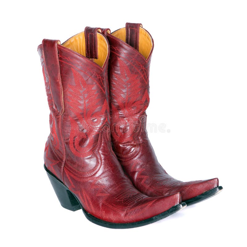 Pair of Red Western Boots stock image. Image of comfortable - 41160851