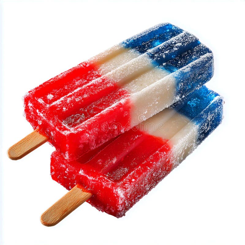 Two Colorful Popsicles Stacked on a Plain White Surface Isolated on ...