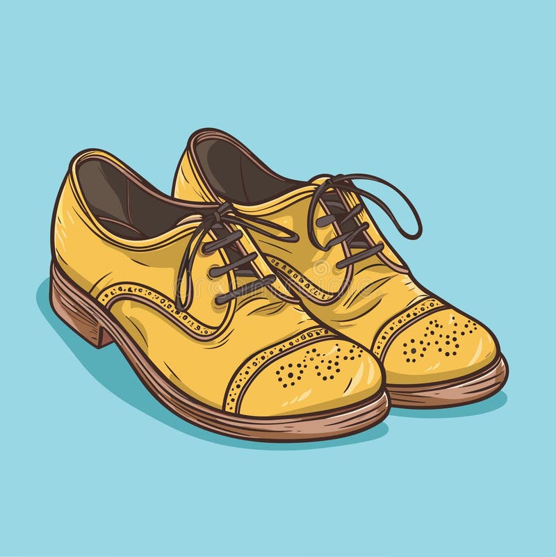 A Pair of Retro Vintage Men S Shoes, Simple Flat Vector Stock Vector ...