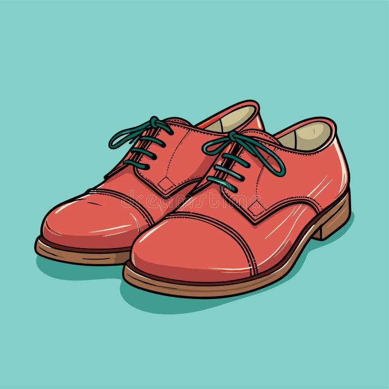 A Pair of Retro Vintage Men S Shoes, Simple Flat Vector Stock Vector ...