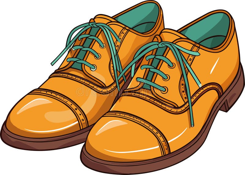A Pair of Retro Vintage Men S Shoes, Simple Flat Vector Stock Vector ...