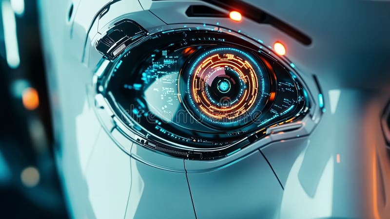 A Pair of Robotic Eyes with Advanced Camera Systems Focusing Intently ...