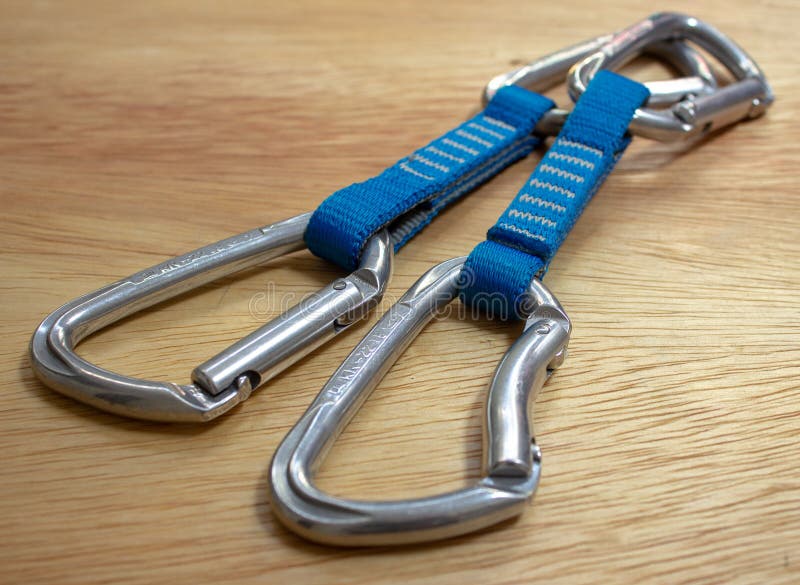 A Pair of Rock Climbing Quickdraws Stock Photo - Image of loop, rock ...