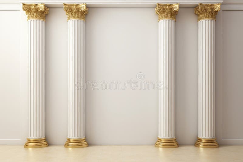 Pair of Roman Columns Isolated on White Background, Ideal for ...