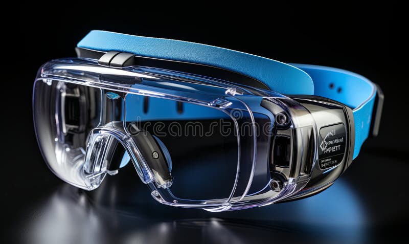 Pair of Safety Goggles on Black Background Stock Image - Image of ...