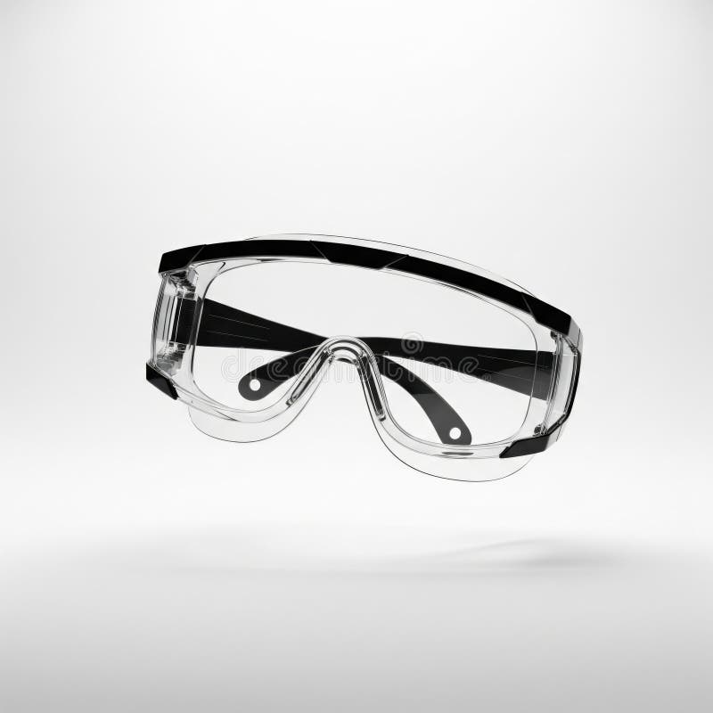 Pair of Safety Goggles (transparent Lens with Black Frame Stock ...