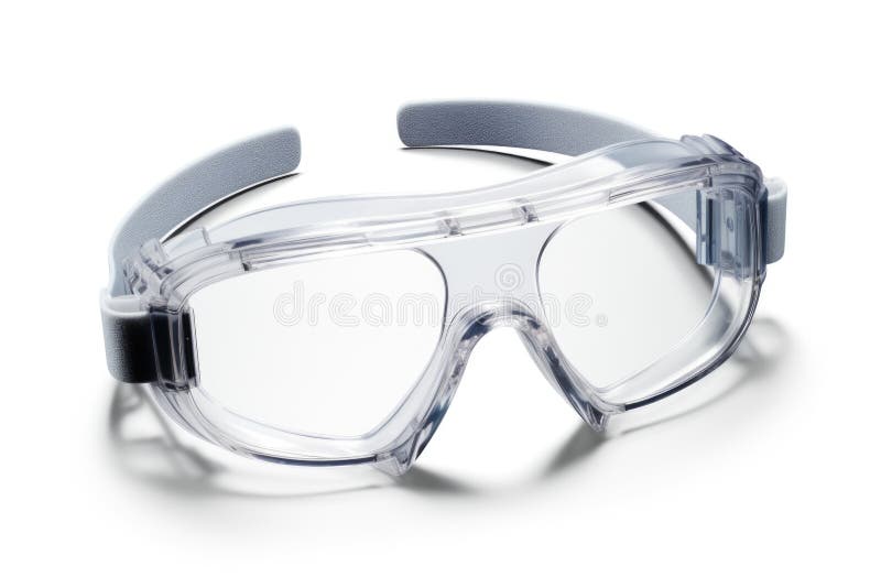 A Pair of Safety Goggles on a White Surface Stock Illustration ...