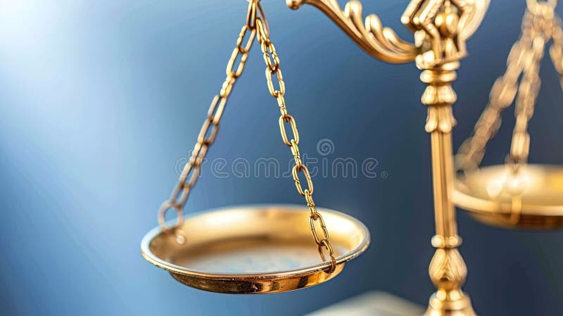 A Pair of Scales with a Gold Chain Hanging from the Top Stock ...