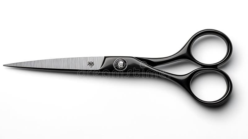 Pair Scissors Black Handles Isolated Stock Photo - Image of edges ...