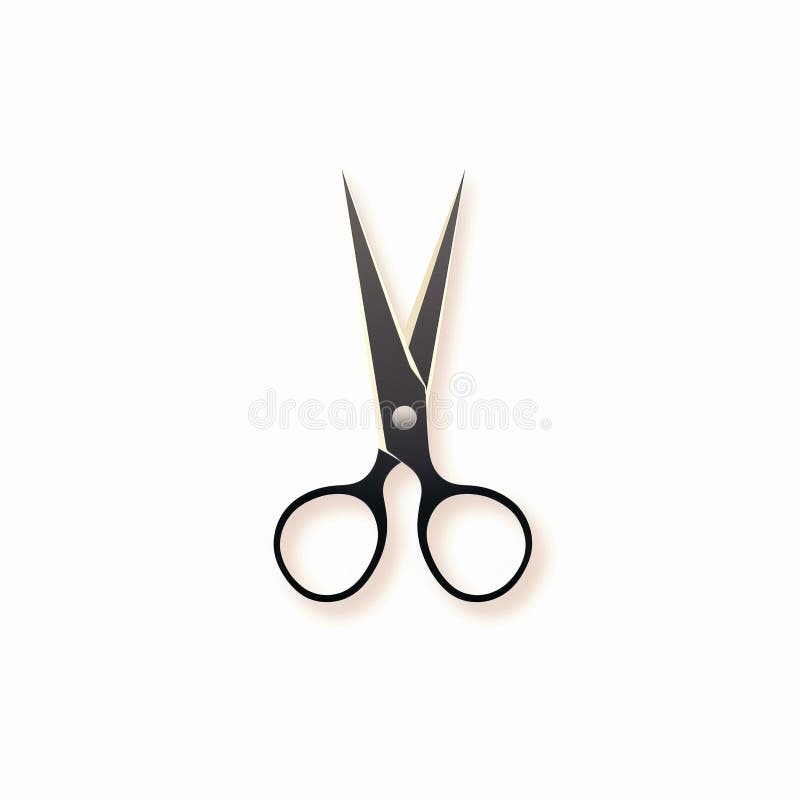 Minimalist Vector Illustration of Black Flat Small Shears Stock ...