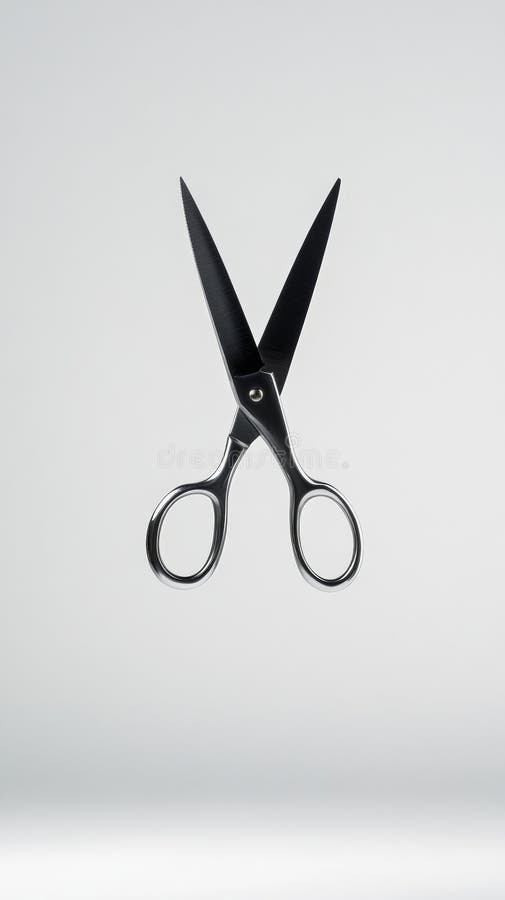 Pair of Scissors Levitating on White Background Stock Photo - Image of ...