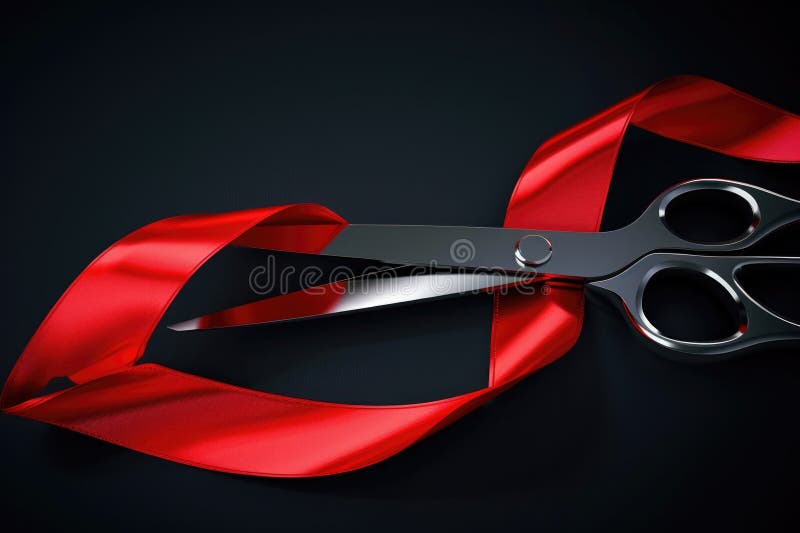 Pair of Scissors with Red Ribbon, Perfect for Gift Wrapping Stock Photo ...