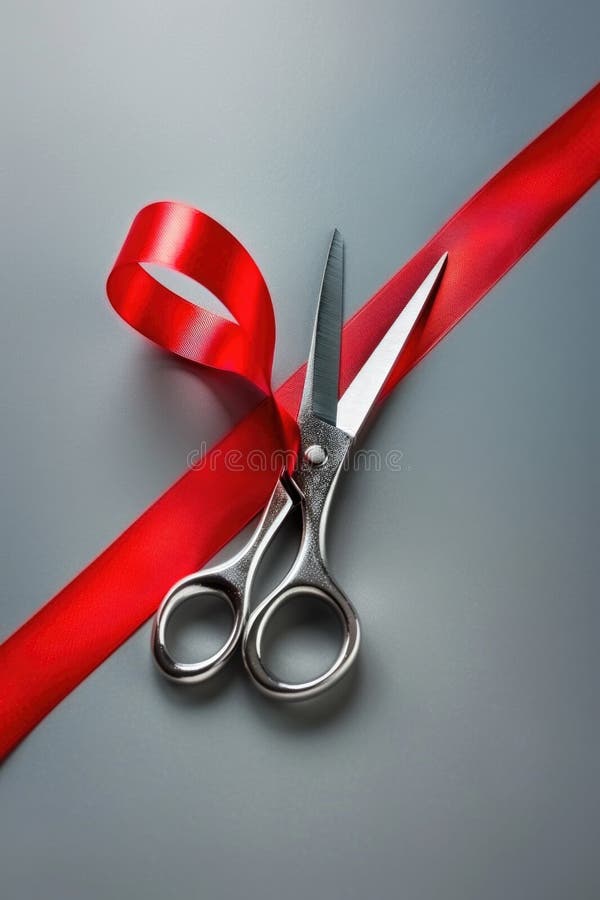 Pair of Scissors with Red Ribbon, Perfect for Gift Wrapping Projects ...