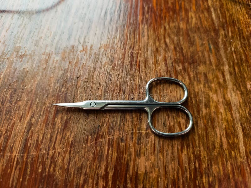 Pair Metal Scissors Sitting Top Table Stock Photos - Free & Royalty ...