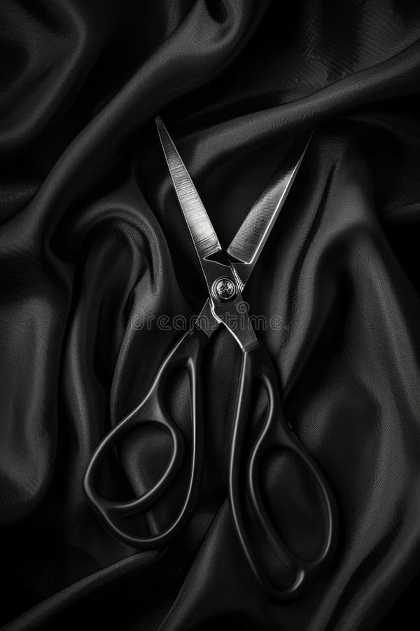 A Pair of Scissors on Top of a Black Cloth. Ideal for Craft and DIY ...