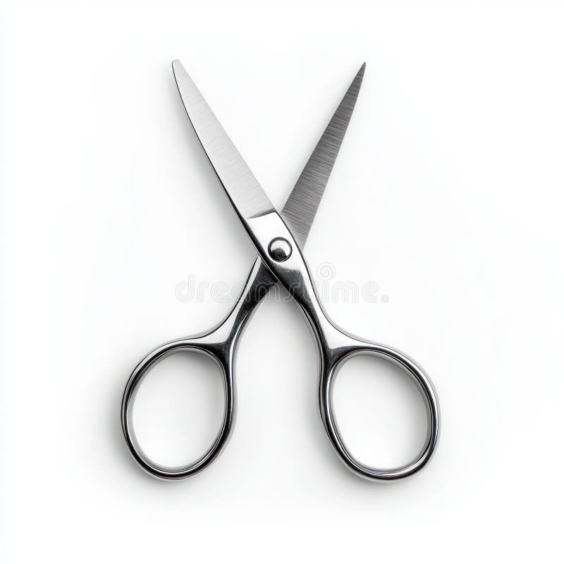 A Pair of Sharp Stainless Steel Scissors on a White Background Isolated ...