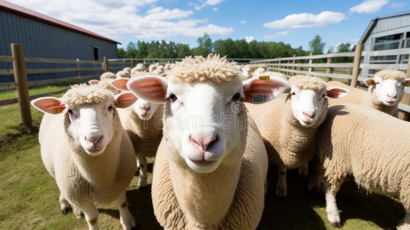 A Pair of Sheep Sharing a Tender Moment, Their Heads Gently Touching in ...