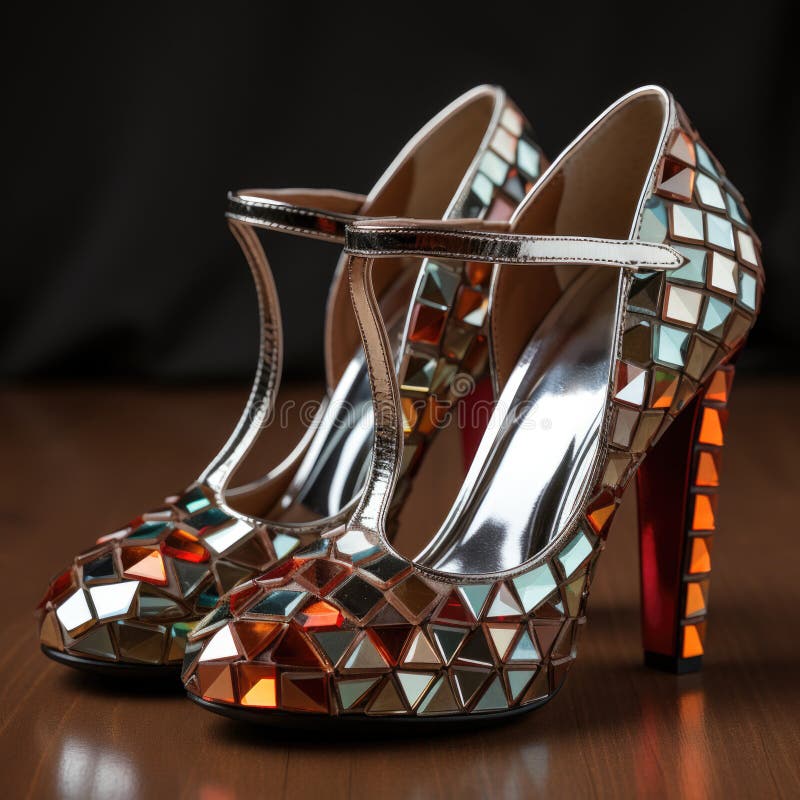 A Pair of Shiny Shoes on a Wooden Floor Stock Illustration ...