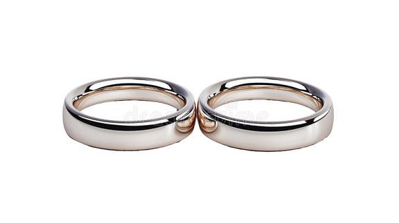Pair of Shiny Wedding Rings Placed Side by Side on Transparent ...