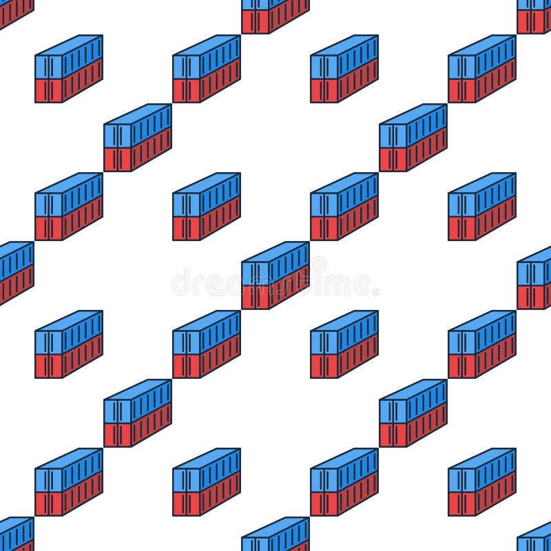 Pair of Shipping Containers Vector Modern Seamless Pattern Stock Vector ...