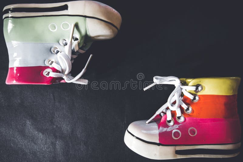 Pair of Shoes Arranged on the Bottom Right Corner for this Shot. Stock ...