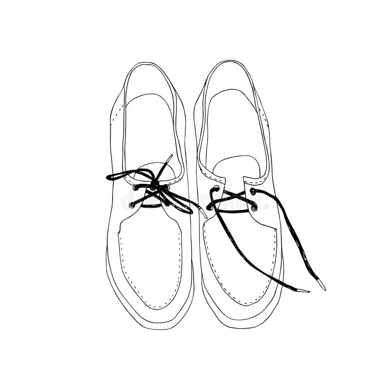 Pair of Shoes. Hand Drawn Design Stock Vector - Illustration of retro ...