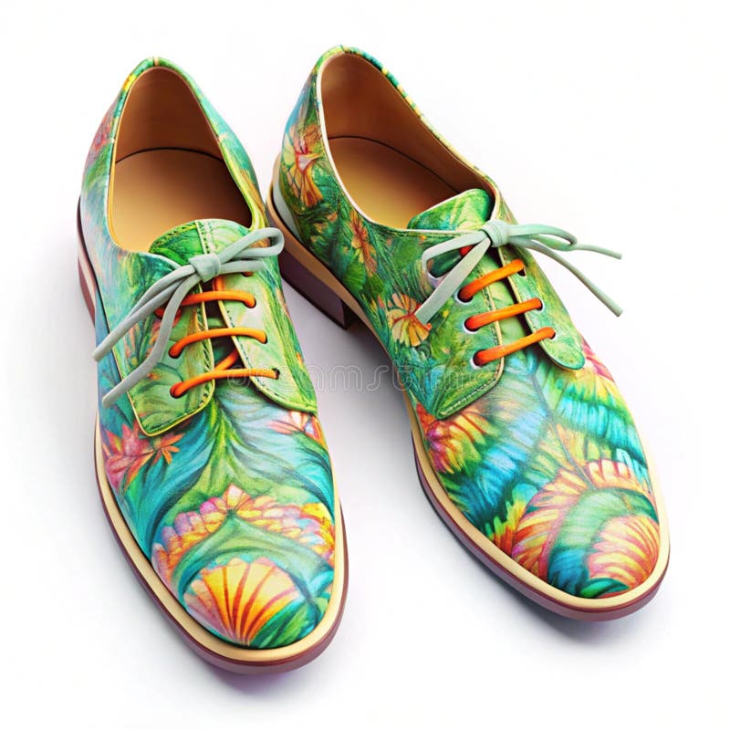 Pair of Shoes with Same Color Pattern Stock Illustration - Illustration ...