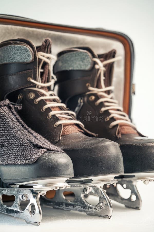 A Pair of Shoes Sitting Inside a Suitcase, Ready for Travel Stock Photo ...
