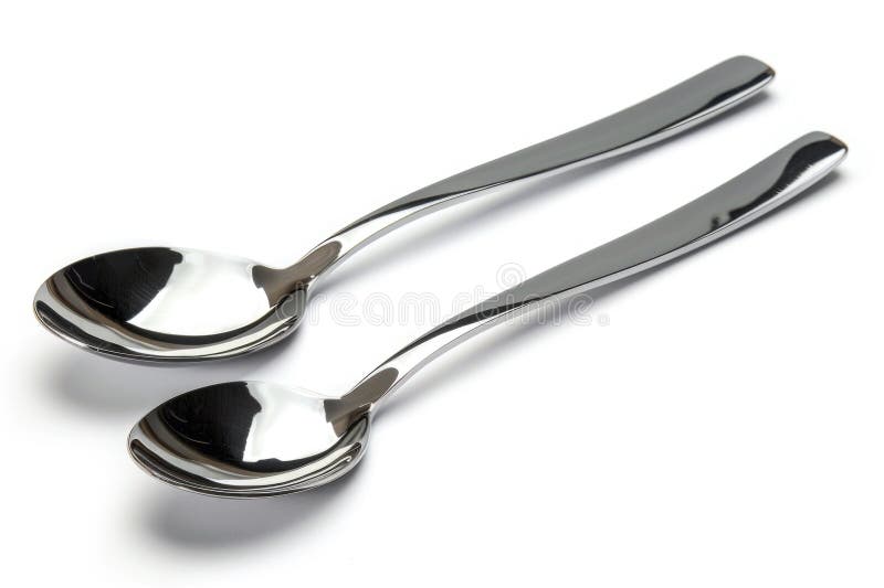 A Pair of Silver Spoons Lying Side by Side on a Surface, Often Used for ...