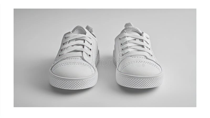 Pair of Simple, White Sneakers Stock Illustration - Illustration of ...