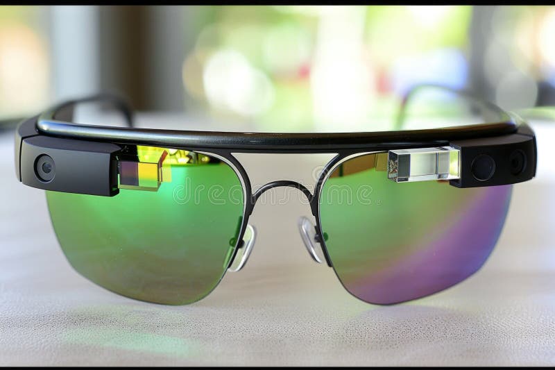 A Pair of Sleek Black Sunglasses with a Built-in Camera on the Frame ...