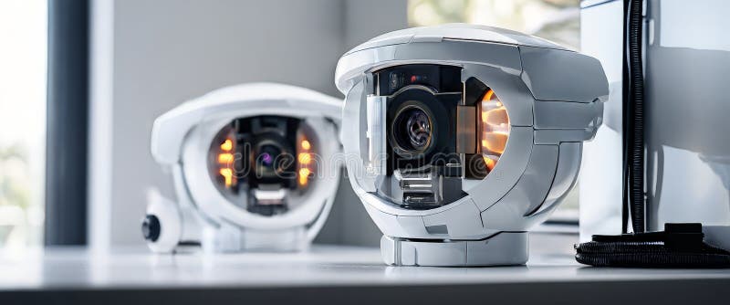 Advanced Security Cameras with Modern Design and Technology Stock Image ...