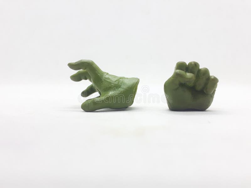 A Pair of Small Action Figure Hands on White Isolation Background Stock ...