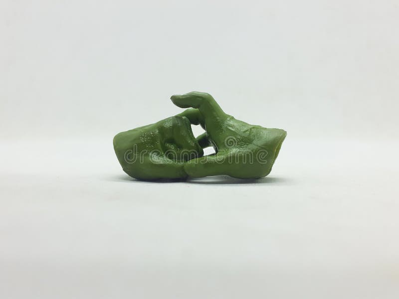 A Pair of Small Action Figure Hands on White Isolation Background Stock ...