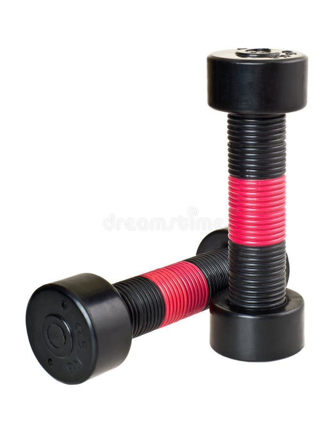 Pair of Small Dumbbells Cutout Stock Image - Image of isolated ...