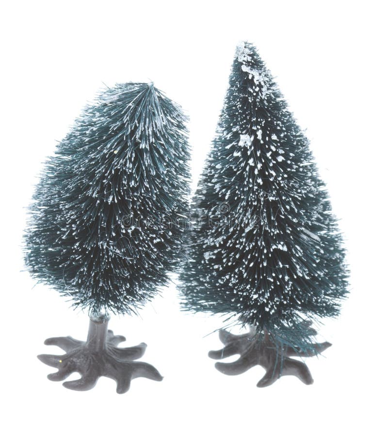 Pair of Small Plastic Christmas Trees Stock Image - Image of spruce ...