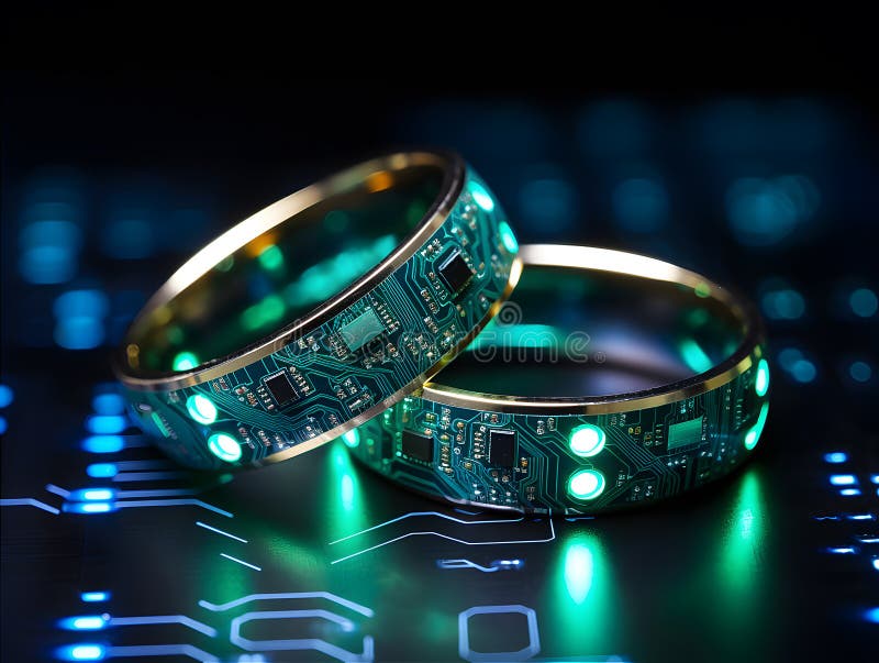 A Pair of Smart Electronic Wedding Rings Stock Photo - Image of ...